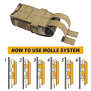 IDOGEAR Double Magazine Pouch 5.56 MM Rifle Mag Pouches Molle Double Stack camo Magazines Carrier Holder Airsoft Hunting Shooting Carry Bag (camo)