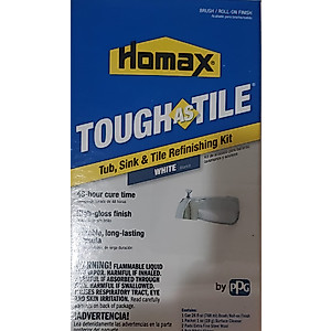 Homax Tub and Tile Refinishing Kit, White, 26 oz, Brush On, Tough as Tile Kit, 1.625 Pound, White(Pack of 1)