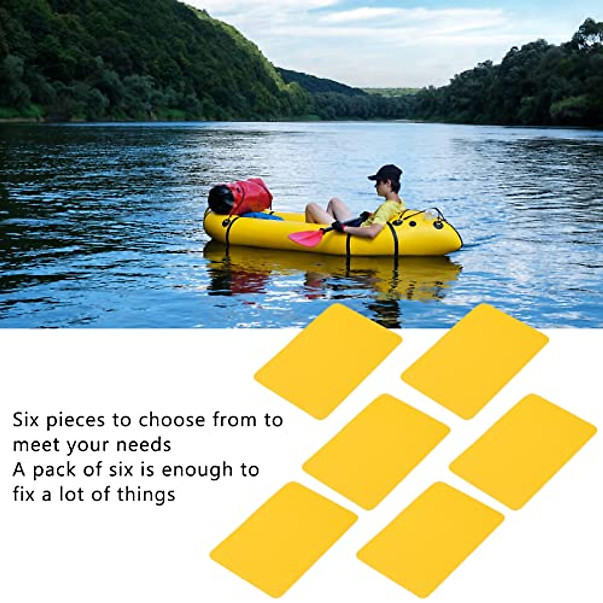 Astibym Repair Patches Kit, PVC Patches Set Professional 6pcs for Kayak(Yellow)