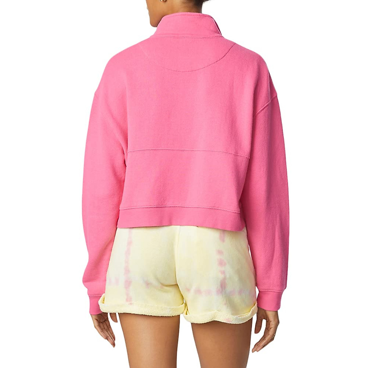 Bandier x Sincerely Jules_The Holly Half Zip Sweatshirt Bright Rose-XL