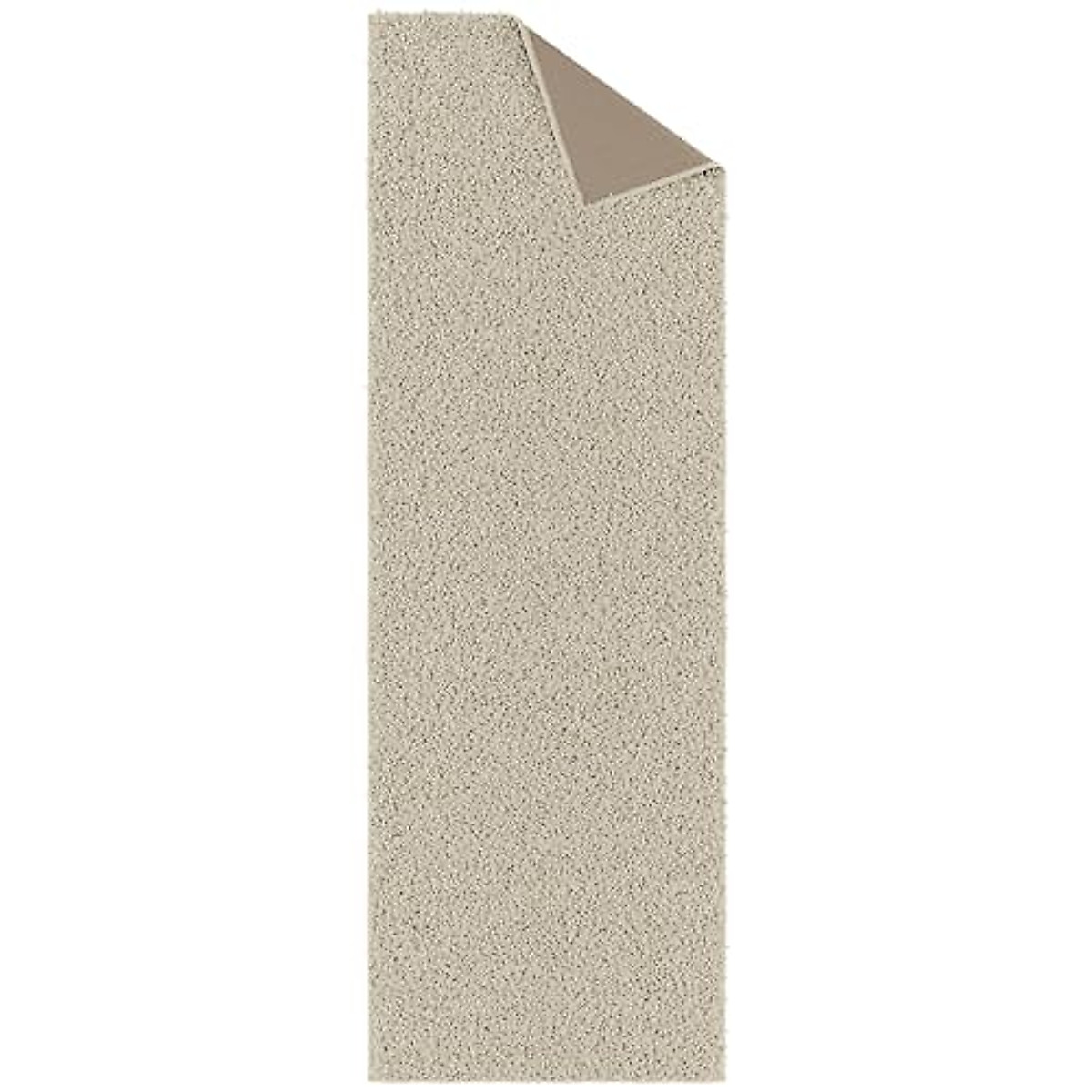 Ottomanson Indoor Solid Shag Design Rubber Back 2x6 Soft Pile Shag Runner Rug for Hallway, Entryway, Kitchen, Living Room, Bedroom, Bathroom, 2' x 6', Cream
