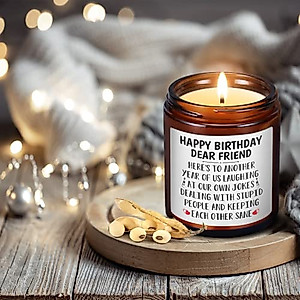 Happy Birthday Candles Gifts for Women, Friendship Candles for Women, Funny Unique Birthday Gifts for Best Friends Coworkers Classmates Bestie Sister, Best Lavender Scented Candle Home Decor Presents