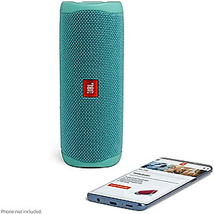 JBL Flip 5 Waterproof Portable Wireless Bluetooth Speaker Bundle with Hardshell Protective Carrying Case (Teal)