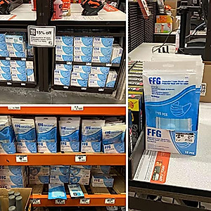 FFG Disposable Mask 50PCS Adult Blue Masks 3-Layer Filter Protection Breathable Dust Masks with Elastic Ear Loop #11071