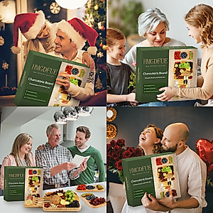 Bamboo Charcuterie Boards Cheese Board Knife Set, 13"x 13" Charcuterie Board and 13" x 6.3" Serving Trays x2 for Charcuterie Cheese Fruit,House Warming New Home Christmas Gift for Couple Women Mom