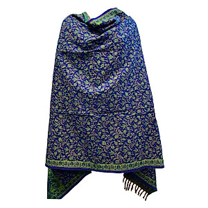 LUXURY BLUE GREEN FLORAL HANDMADE BLACK BEIGE FASHION Scarf Yak Wool comfortable soft scarf Shawl Blanket stole unisex Travel Wrap Meditation Soft gift for her