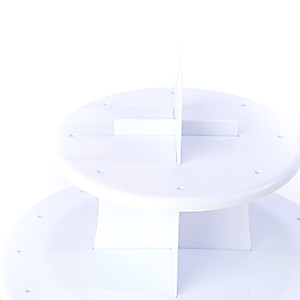 Simply Elegant 3-Tier Plastic White Round Cake Pop Display Stand 42 Hole (3mm) Lollipop Holder, Cupcake Stand, Treat Stand, Weddings Baby Showers Birthday Parties Halloween Candy