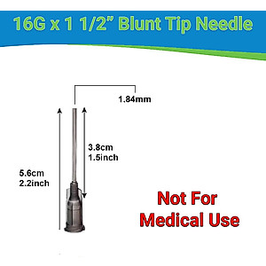 10ml Sterile Syringe 16g x 1 1/2" Blunt Tip Needles - Pack of 10 - Perfect for Precision Crafting, DIY Projects, Ink Refilling, and Detailed Applications