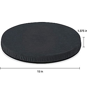 HealthSmart 360 Degree Swivel Seat Cushion, Chair Assist for Elderly, Swivel Seat Cushion for Car, Twisting Disc, Black, 15 Inches in Diameter