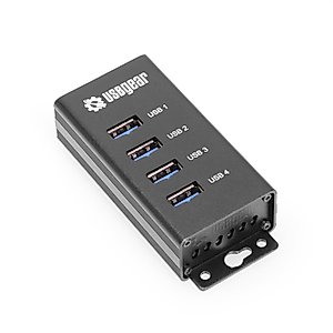 4-Port USB 3.2 Gen 1 Mountable Charging and SuperSpeed Data Hub with 5V/2A Power Adapter and USB Type-A to Type-B Cable Up to 900mA per Port Charging Function Wall and Surface Mounting