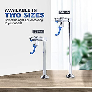 WOWOW Glass Filler Faucet, 14-Inch Water Filler Faucet Deck Mount Pedestal Glass Filling Water Station, Stainless Steel Push Cup Faucet for Bar Hotel Restaurant and Public Lounge