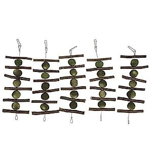 Bunny Chew Toys, Attractive Improve Appetite Healthy Hanging Wood Grass Ball String for Rabbits