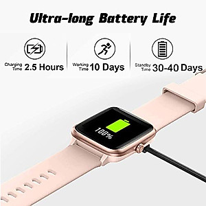 Fitness Tracker Smart Watch for Android Phones and iOS Phones Step Tracker Heart Rate Monitor, IP68 Waterproof Fitness Watch Sleep Monitoring, Calorie Counter, Pedometer Smartwatch for Women