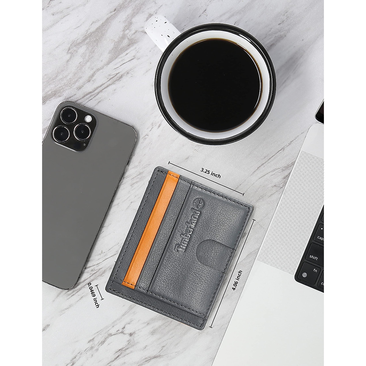 Timberland Men's Slim Leather Front Pocket Credit Holder Wallet, Olive (Blix Card Case), One Size