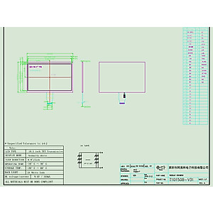 SANZAMELIN 10.1-inch TFT LCD Display 1024 * 600 Resolution RGB Interface IPS Without Backlight with Resistance TP Touch Screen
