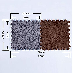 ALGFree Soft Foam Play Mats, Suede Interlocking Tiles Non-Slip Splice Protective Flooring Mats Childrens Room Crawling Mat， 30x30x1cm，Free Splicing (Color : E, Size : 20pcs)