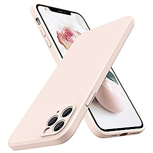 SURPHY Square Design for iPhone 11 Pro Max Case with Camera Protection, Straight Edge Design Liquid Silicone Slim Case, Light Pink