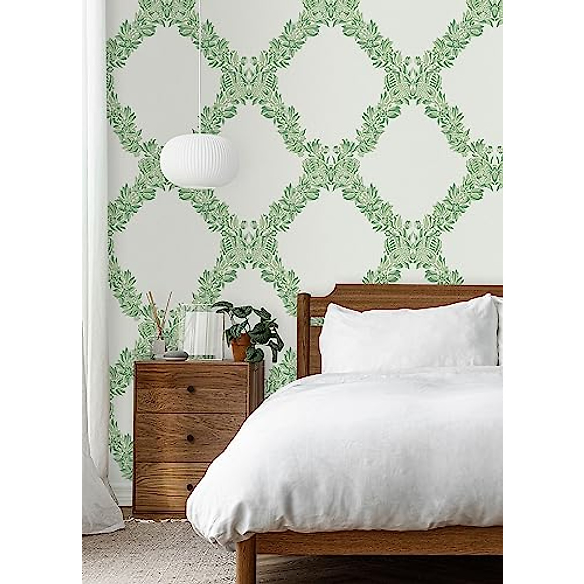 Scalamandre Jade Wreath Peel & Stick Wallpaper, Green