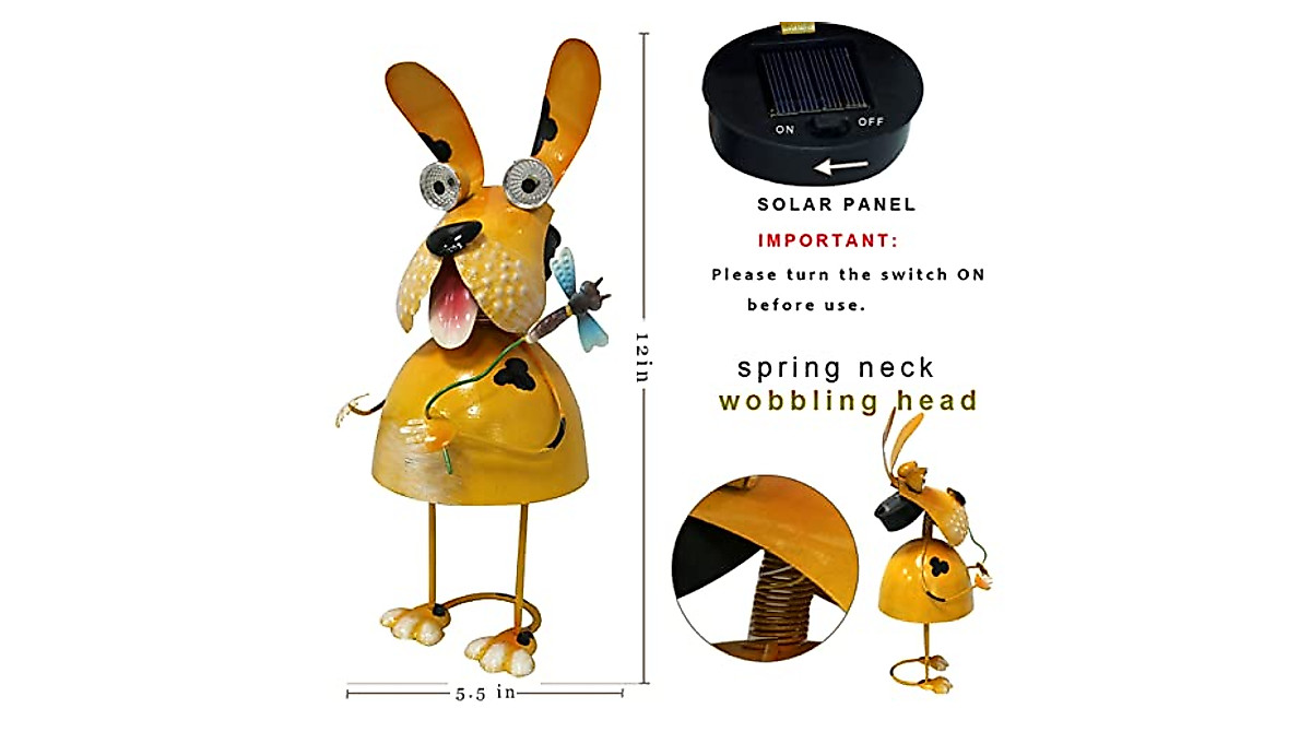 GDF Solar Dog Statues - Unique Garden Decor