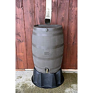 RTS Home Accents 50-Gallon Rain Water Collection Barrel with Brass Spigot, Brown