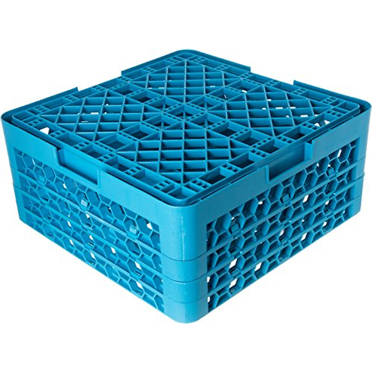 Carlisle FoodService Products RW20-214 OptiClean NeWave Polypropylene 20-Compartment Glass Rack with 3 Extender, 19-3/4" Length x 19-3/4" Width x 8.72" Height, Blue (Case of 2)
