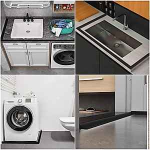 Duzzy 39 Inch Water Barrier for Sink, Silicone Water-Blocking Self-Adhesive Splash Guard, Suitable for The Gap Between the Shower Kitchen Countertop Sink and Cooktop