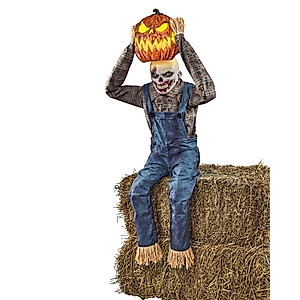 Spirit Halloween 3.6 Ft Lil Jack Carver Animatronic | Decorations | Animated | Yellow Light Up LEDs | Pop-Up Motion