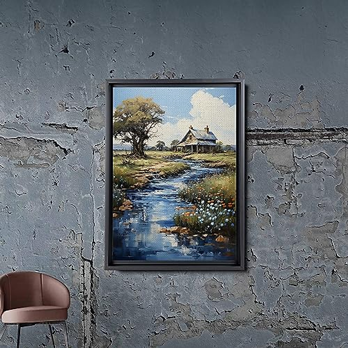 Native Texas, Texas Hill Country Bluebonnet Landscape, Fine Art Print mounted in an white mat board, ready to frame, Wall Art, Home Decor