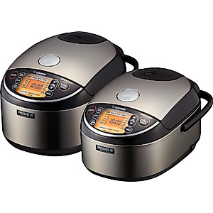 Zojirushi NP-NWC10XB Pressure Induction Heating Rice Cooker & Warmer, 5.5 Cup, Stainless Black, Made in Japan & CV-JAC40XB Water Boiler & Warmer, 4.0-Liter, Stainless Black