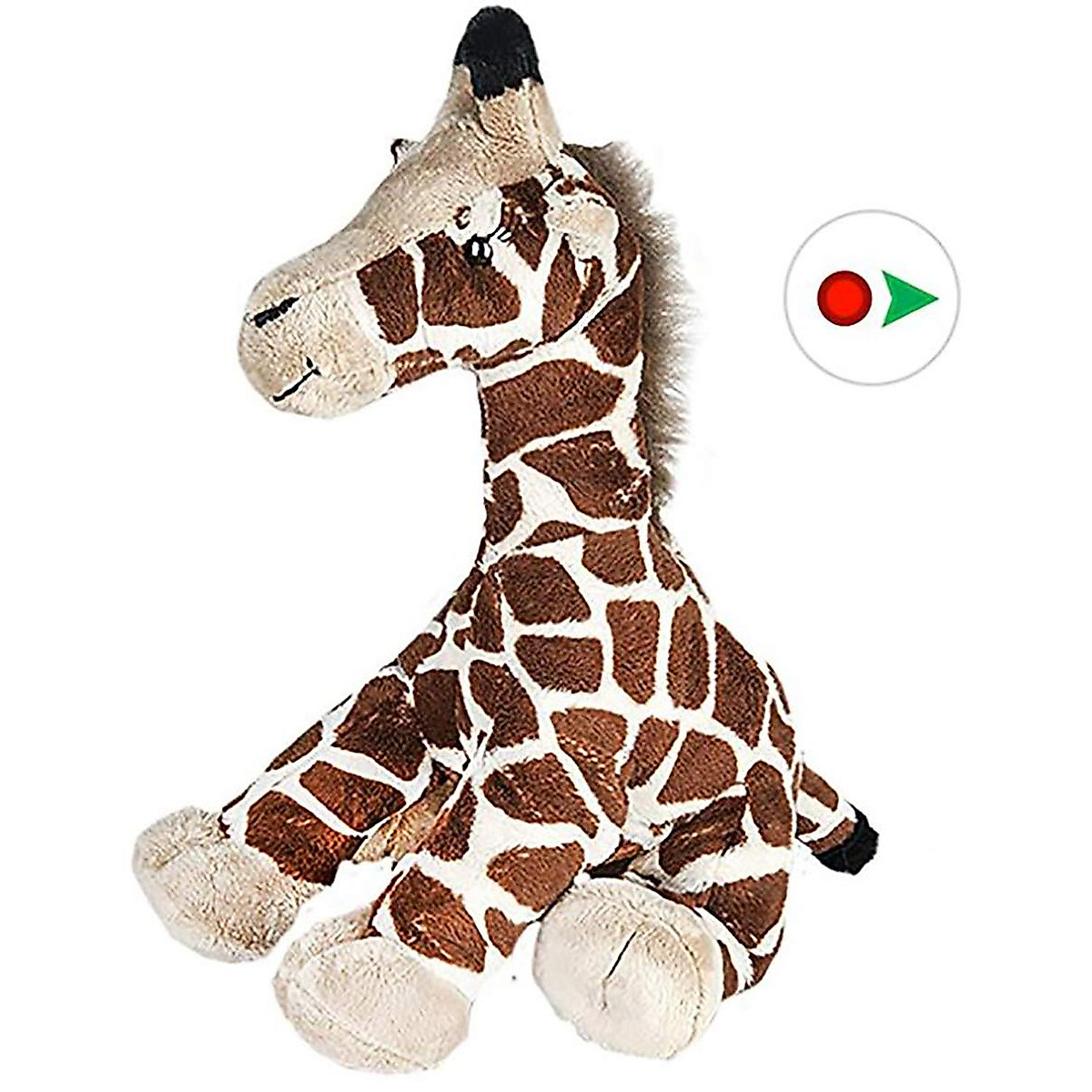 Beary Fun Friends Recordable 8" Plush Gerry The Giraffe w/20 Second Digital Recorder for Special Messages, Rymes or Songs