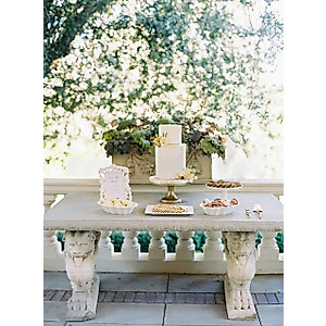 Le'raze 2 Piece Gold-leaf (twig) Cake Server Set. 1 Cake Knife and 1 Cake Server. Leaf Design 2 Tone Made of Stainless Steel and Brass. Ideal for Weddings, parties, Elegant Events