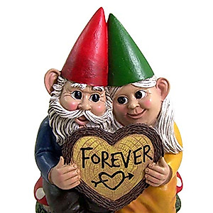 Forever Gnome Old Couple Small Indoor Outdoor Garden Figurine, 6 Inch