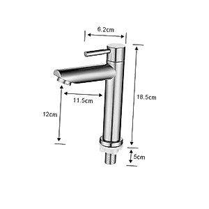 Housoutil 4pcs Stainless Steel Water Tap Kitchen Water Faucet Wall Mounted Bathroom Faucet Vessel Faucet Outdoor Water Faucet Kitchen Taps Bathtub Faucet Laundry Faucet Waterfall