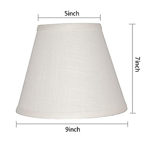 TOOTOO STAR Barrel White Small Lamp Shade for Table Lamps Replacement, 5x9x7 Inch,Fabric Cloth, Spider Model (white)