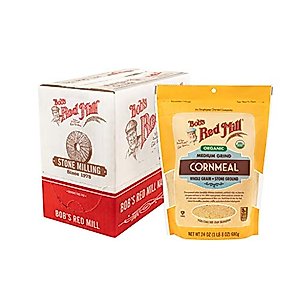 Bob's Red Mill Organic Medium Grind Cornmeal, 24-ounce (Pack of 4)