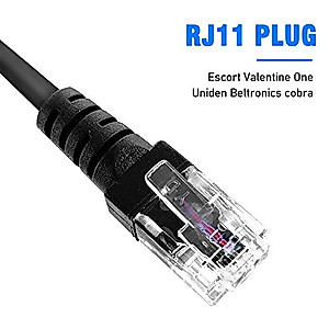 Radar Detector Hardwire Kit,Direct Wire Wiring kit for Escort Valentine One Uniden Beltronics Cobra Radar Detector Quick Connection Plug and Play Power Cord Cable(13FT RJ11)