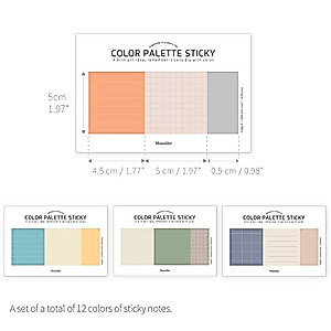 Monolike Color Palette Sticky Plan 300 C Set 4p - Self-Adhesive Memo Pad 50 Sheets