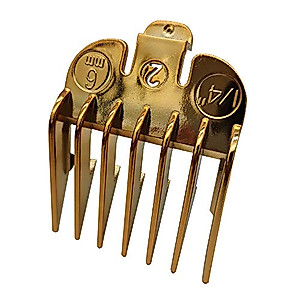Professional Hair Clipper Guards Guides Gold Color Coded Cutting Guides #3170-400- 1/8” to 1 fits for most of W Clippers (Gold)