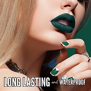 Mynena Dark Green Long-Lasting Matte Liquid Lipstick | Intense Color, Smudge-Proof & Waterproof | Comfortable, Hydrating Shea Butter | Vegan & Cruelty-Free | Jocelyne