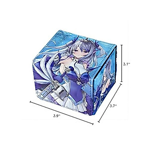 Volcanic Island Yugioh Game Card Deck Case Leather Storage Box Dragonmaid Silver Castle Arianna Ariane Magic TCG MCG Trading Card Cases Holder (P03)