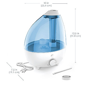 Pure Enrichment MistAire XL Ultrasonic Cool Mist Humidifier - All Day Operation for Large Rooms, 1 Gallon Tank, Variable Mist Control, Automatic Shut-Off, Whisper Quiet, and Optional Night Light