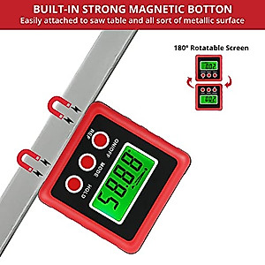 JUSTOOL Digital Angle Gauge Digital Inclinometer Level Box LCD Backlight Angle Finder Tool with Data Hold and Magnet Base Backlight for Carpentry, Building, Masonry, and Automobile