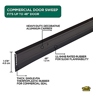 M-D Building Products 69609 1-1/4-Inch EPDM - 48-Inch DB006 Commercial Grade Door Sweep, Bronze