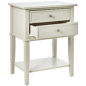 Ameriwood Home Franklin 2 Drawers, Soft White Accent Table
