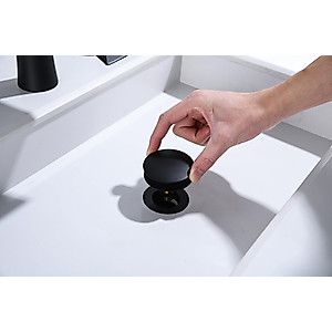 Universal Bathroom Sink Drain Stopper - 1.1~1.5" Pop Up Drain Stopper, Anti-Clogging Bounce Basin Filter with Hair Catcher, Stainless Steel Sink Drain Strainer (Matte Black)