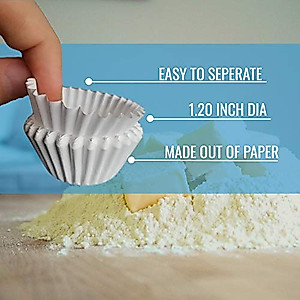 White Mini Cupcake Liners - 300-Pack - Mini Cups Sized Paper Cupcake Wrappers - Fits Perfectly Any Mini Muffin Baking Pan - Cup Cake Liner for Cupcakes, Muffins, Keto Fat Bombs & Mini Cheesecakes