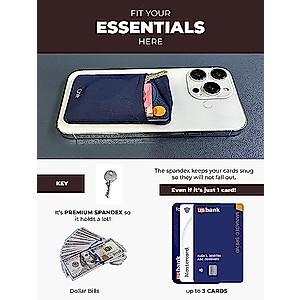 CA+ Cheap Sunday - 2 Packs Phone Wallet Card Holder for Phone Case Sleeves Stick On Wallet for Cell Phone Card Holder Durable Adhesive Sticker ID Credit Card Holder for Back of Phone (Black 2Pcs)