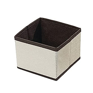 mDesign Rectangular Soft Fabric Dresser Drawer and Closet Storage Organizer Bin for Lingerie, Bras, Socks, Leggings, Clothes, Jewelry, Scarves - Textured Print - 2 Pack - Cream/Espresso Brown