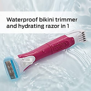Schick Hydro Silk Trimstyle Bikini Razor for Women with Bikini Trimmer | Womens Razors, 5 Blade Razors for Women, Bikini Hair Removal | 1 Handle & 3 Razor Blade Refills