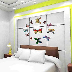 12PCS 3D Luminous Fridge Magnets Butterfly in Dark Magnetic Home Room Decor DIY Wall Decoration